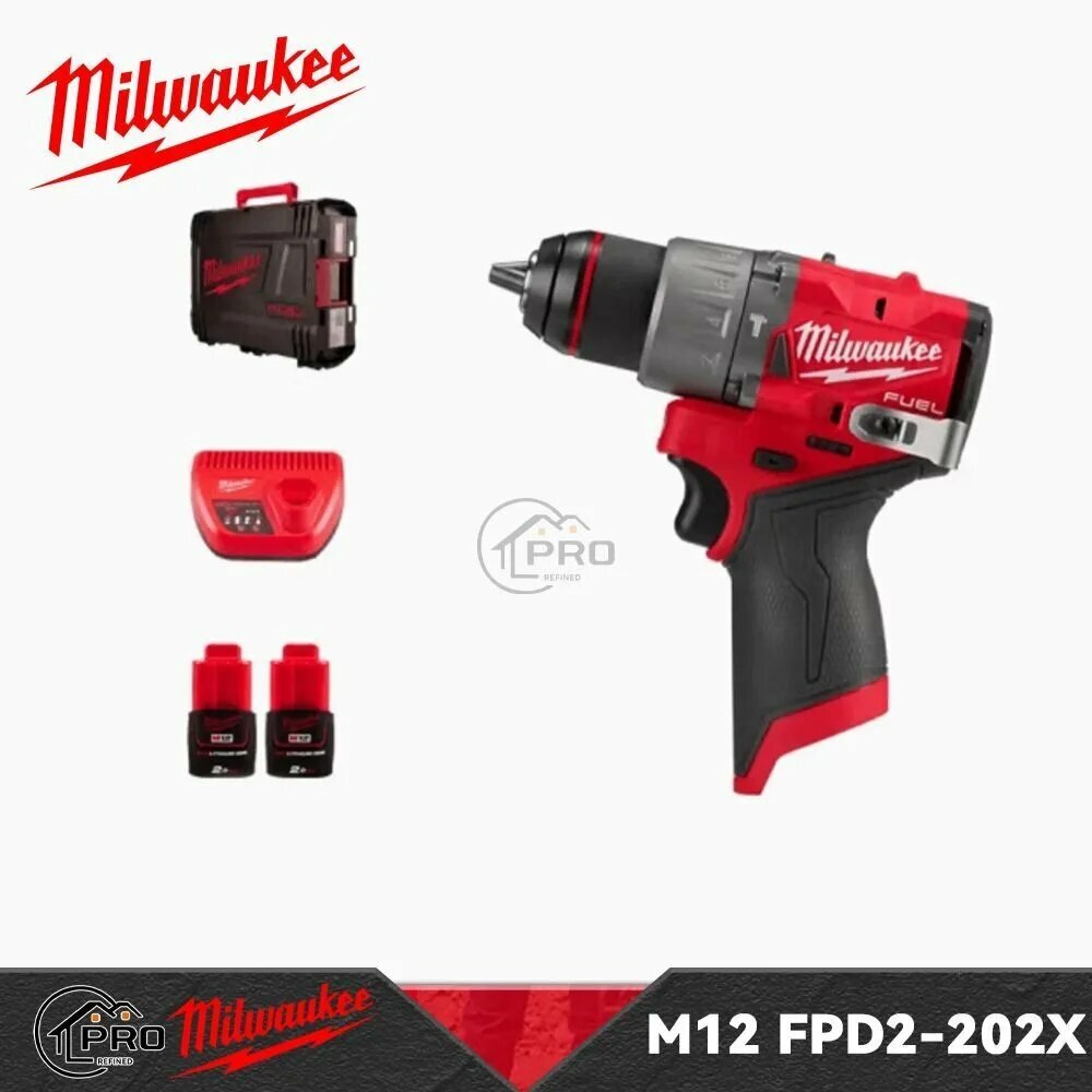 Бесщеточная двухскоростная аккумуляторная ударная дрель milwaukee M12 13 мм