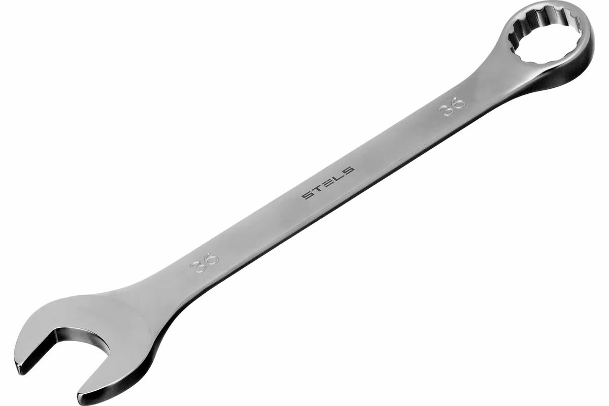 Ключ комбинированный 36 мм, CrV, матовый хром// STELS