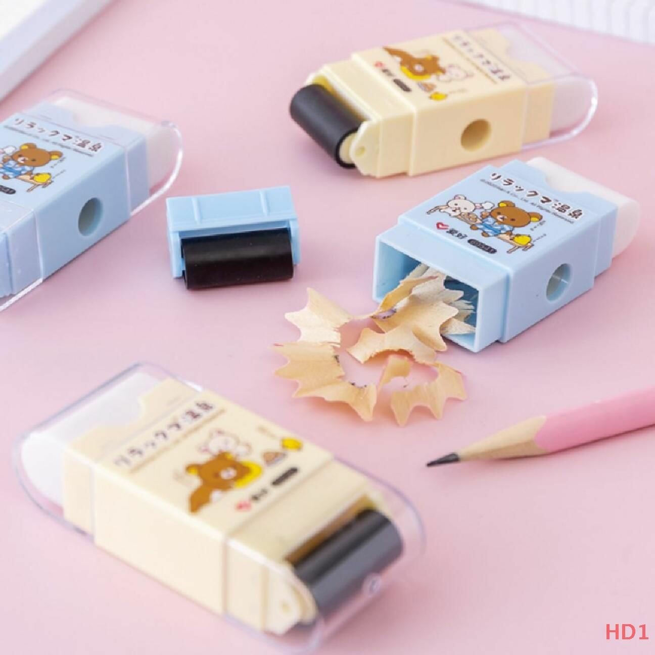 Ластик точилка для карандашей 3 в 1, желтый