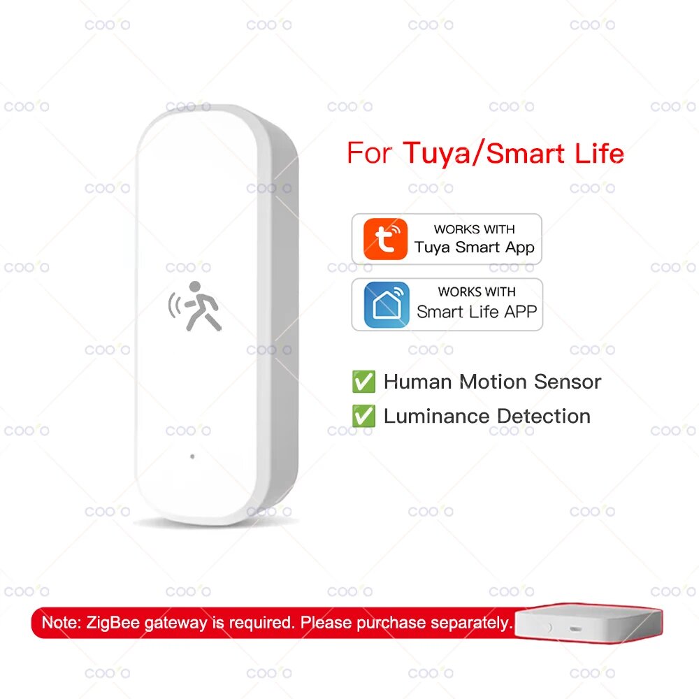 Датчик движения Coolo Zigbee для Tuya/Z2M For Tuya
