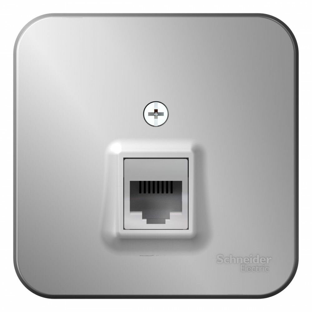Розетка компьютерная RJ45, кат.5E, О/П Алюминий Blanca BLNIA045003