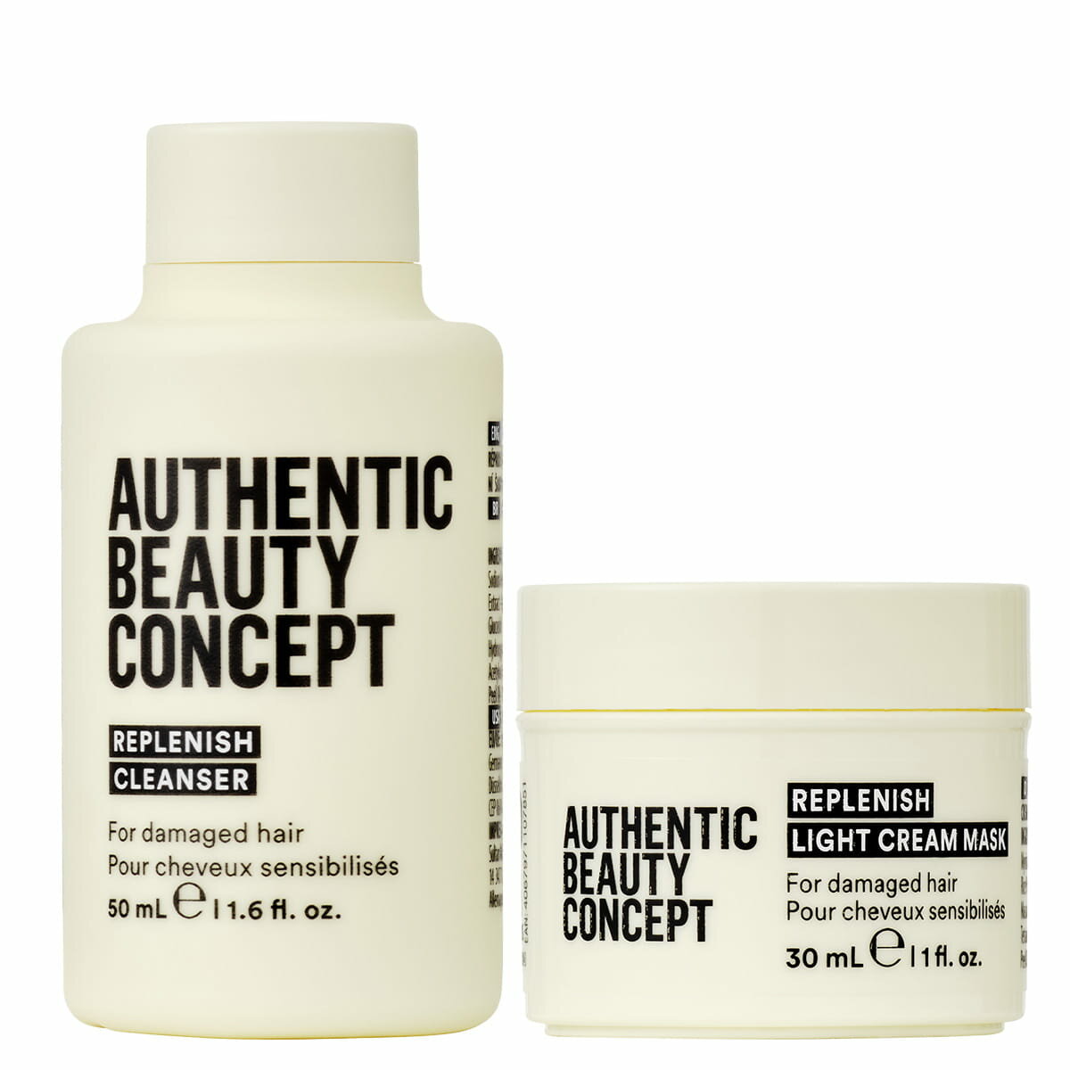 Authentic Beauty Concept Дорожный набор для тонких и поврежденных волос Шампунь , легкая маска Replenish-2 предмета