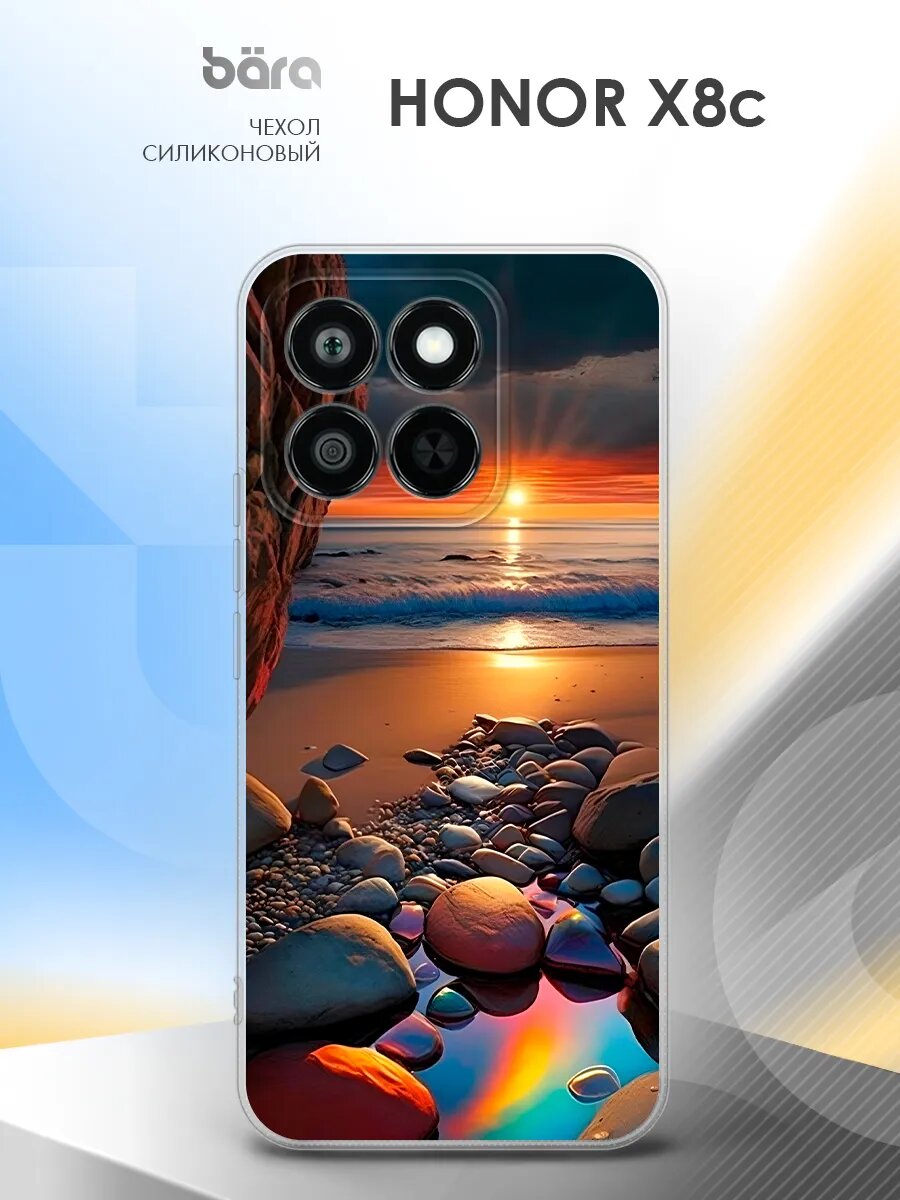 Чехол на Honor X8c, Хонор Икс8с, противоударный, силиконовый, с рисунком