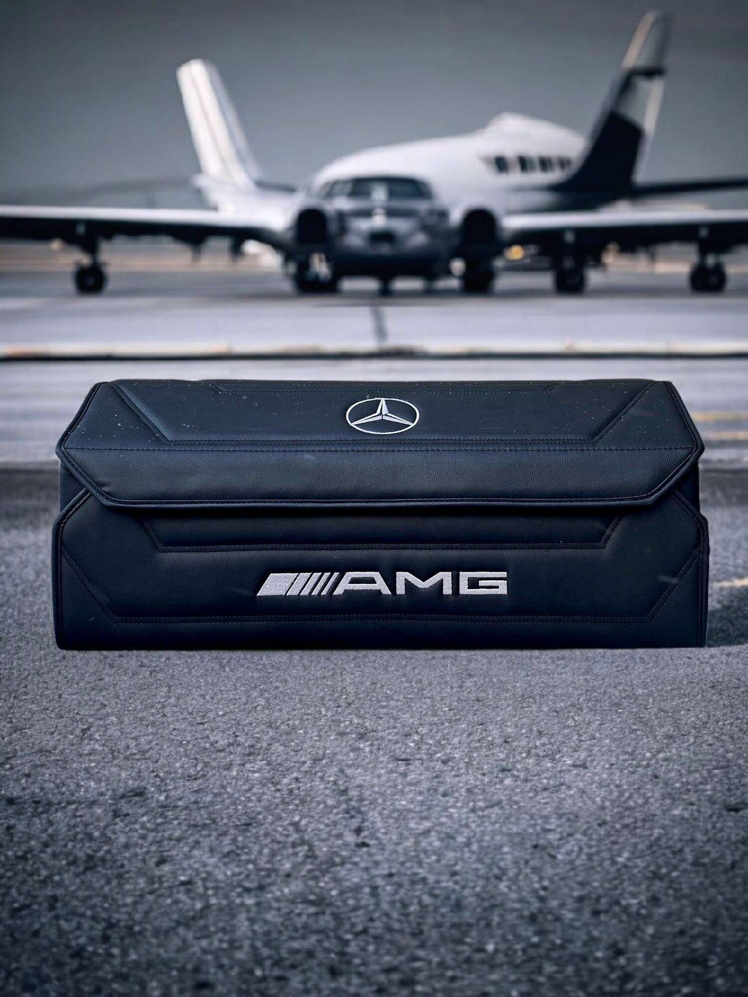 Органайзер в багажник для автомобиля Mercedes-benz AMG, черный 70 см