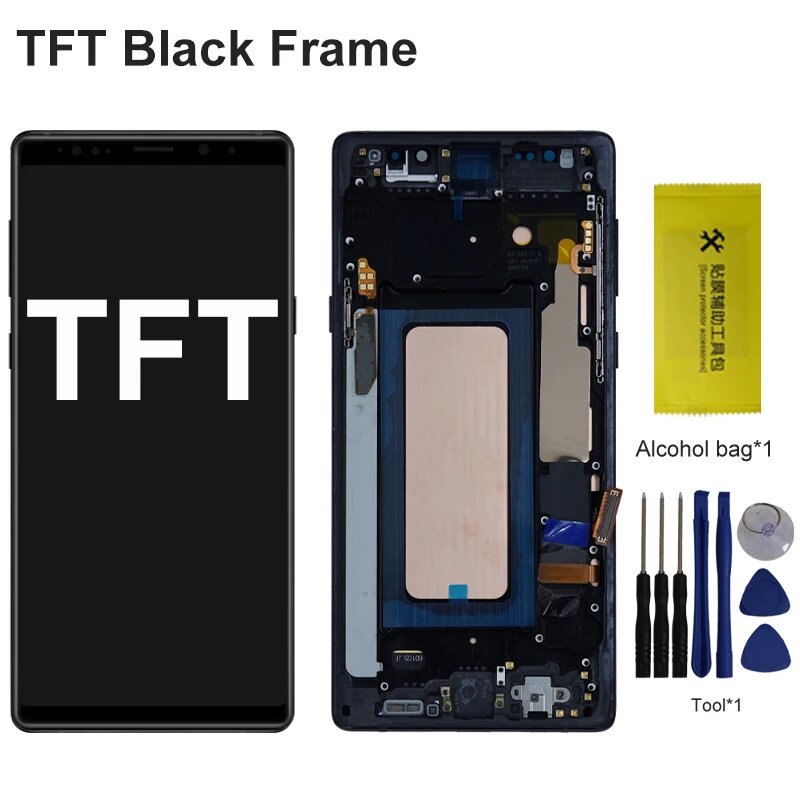 AMOLED для Samsung Galaxy Note 9 N960F ЖК-дисплей, цифровой сенсорный экран с рамкой для Samsung Galaxy Note 9, экран в сборе TFT Black Frame