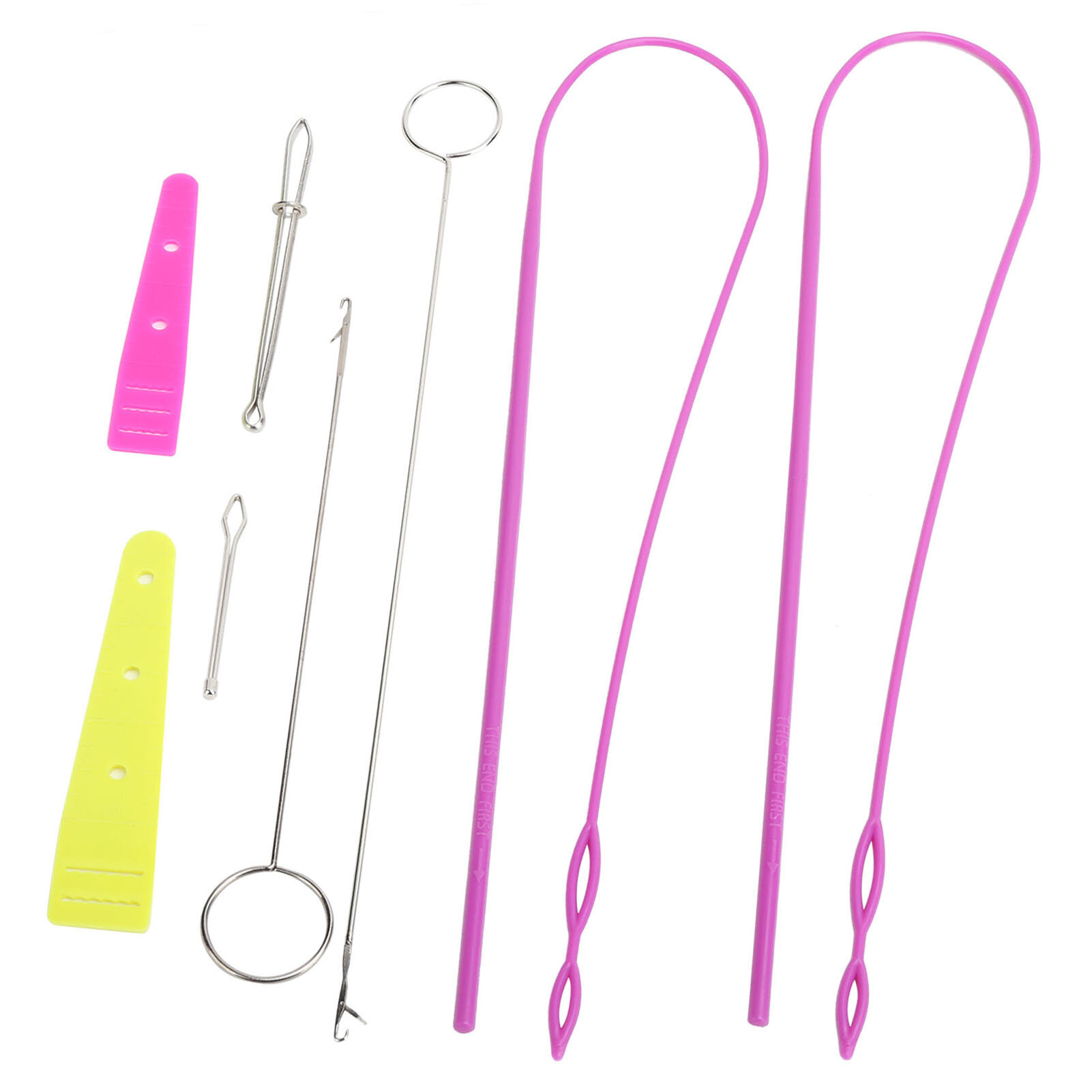9Pcs DIY Drawstring Threader Set Sewing Loop Turner Hook and Tweezers Home Tool — фото 1