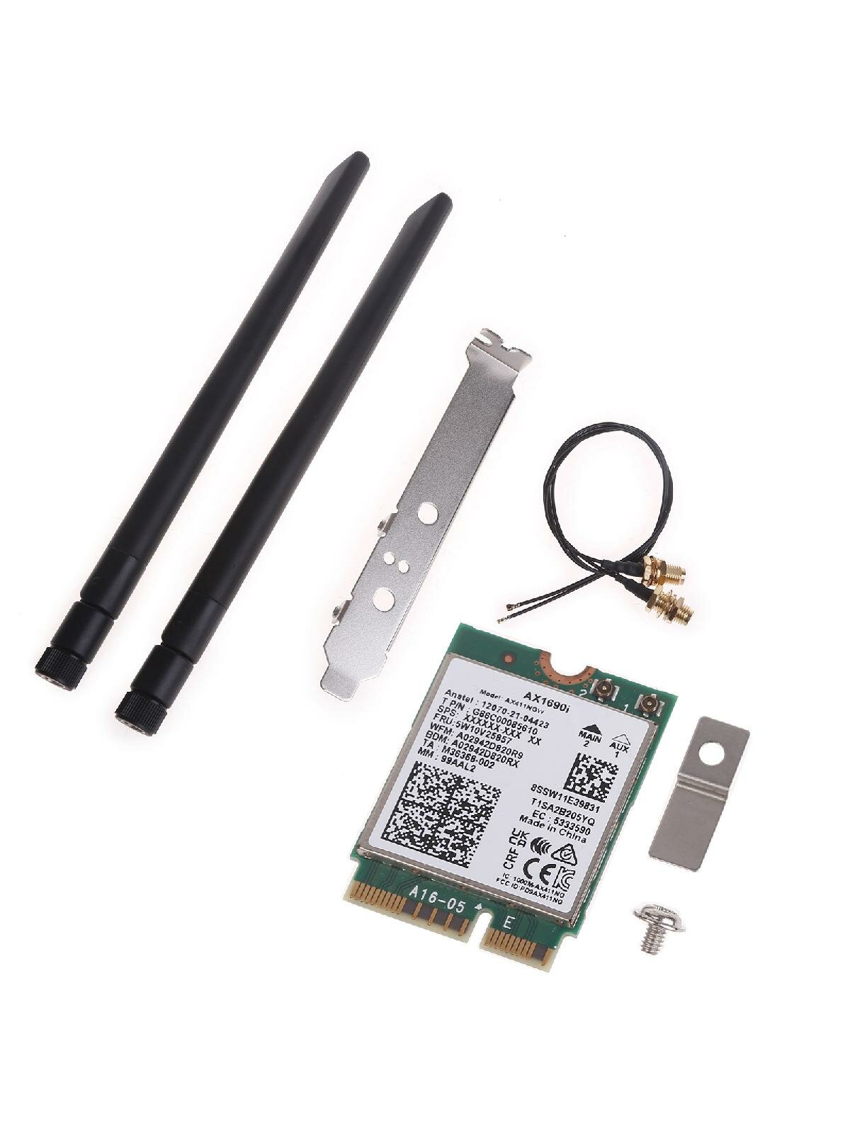 Wi-Fi 6E AX411 Intel Killer AX1690i WIFI 6E Speed 2.4 Gbps 802.11ax 2.4/5/6GHz Bluetooth 5.3 BT5.3