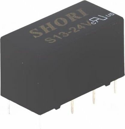 Реле SHORI ELECTRIC S13-12V-2C электромагнитное DPDT Uобмотки 12ВDC 0,5A/125ВAC PCB 1 шт
