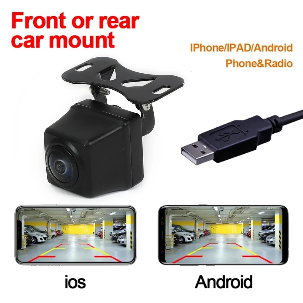 Автомобильная камера переднего вида WIFI 2.4G Wireless 150 ° HD камера ночного видения USB 5V подключение для Android IOS и радио автомобильные аксессуары