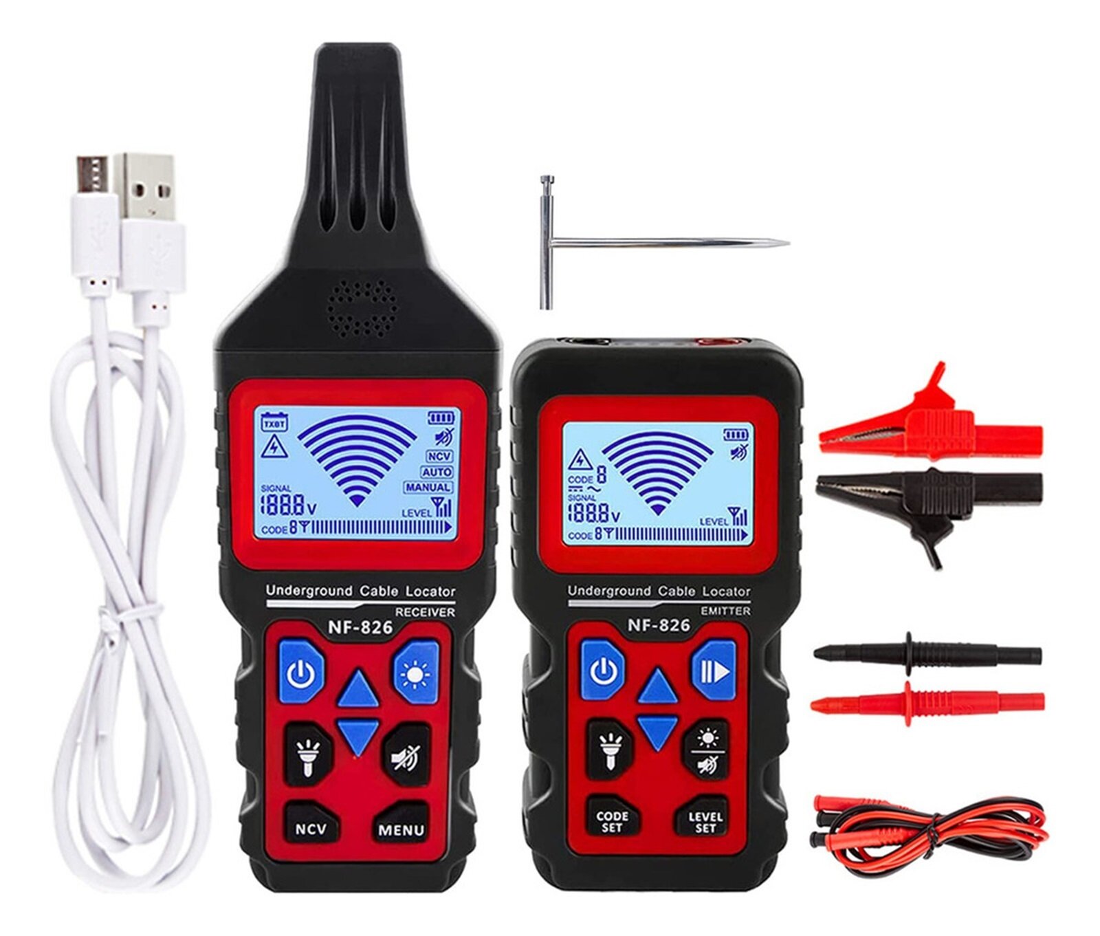NF-826 Умный локатор кабеля | Трассоискатель | Поиск обрыва и короткого замыкания кабеля