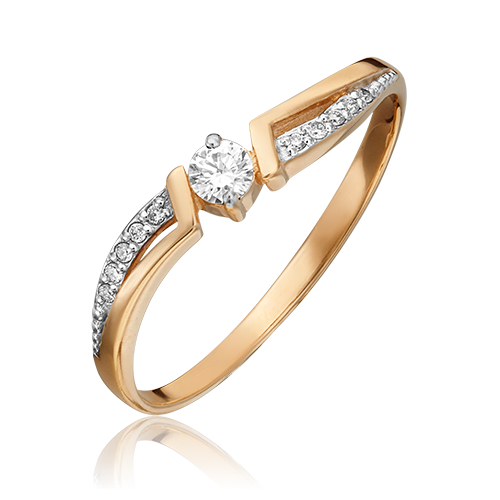 Кольцо, красное золото, 585 проба, бриллиант