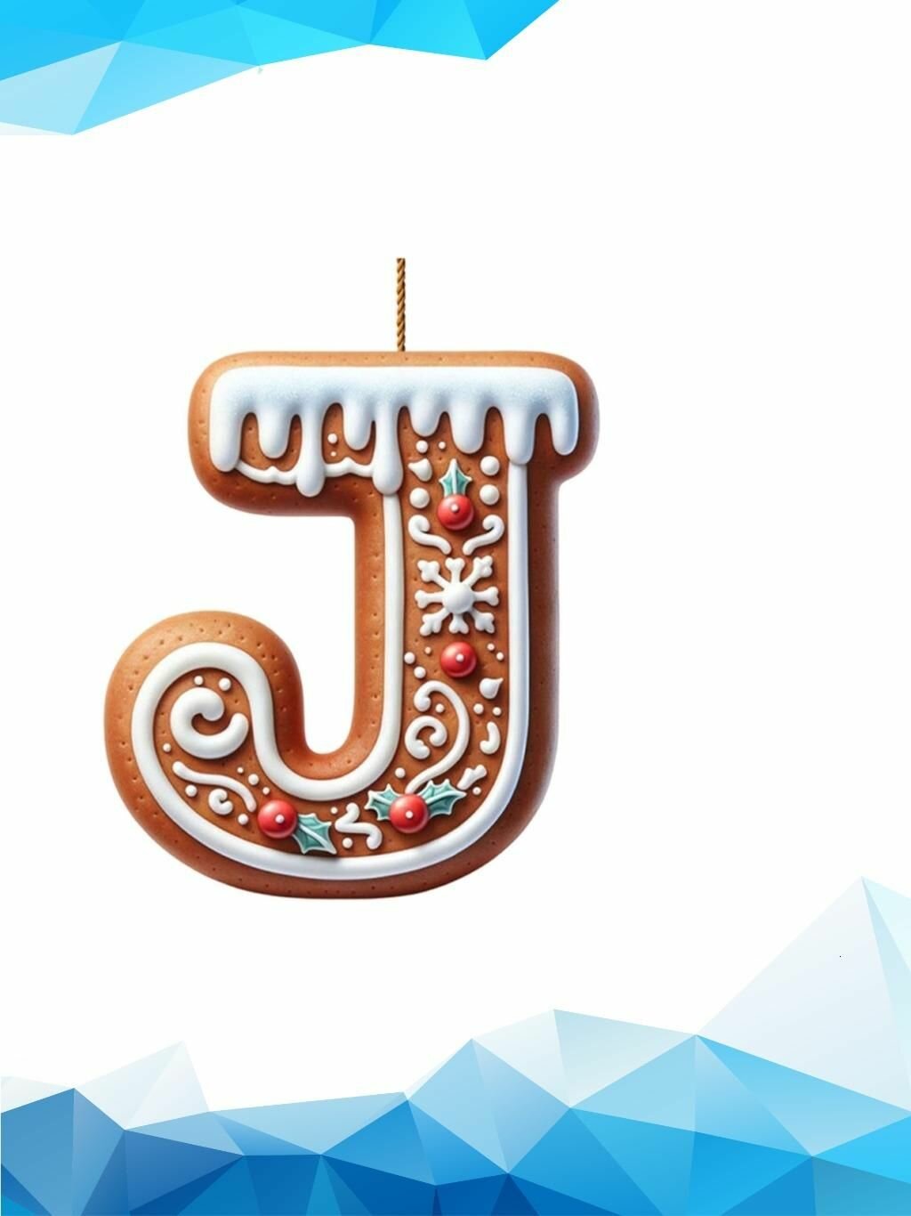 Акриловые подвески "Пряничные буквы", - J