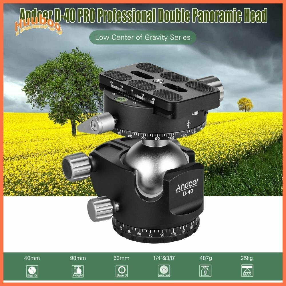 Andoer D-40 PRO, легкий и прочный алюминиевый шаровый штатив для DSLR и ILDC камер