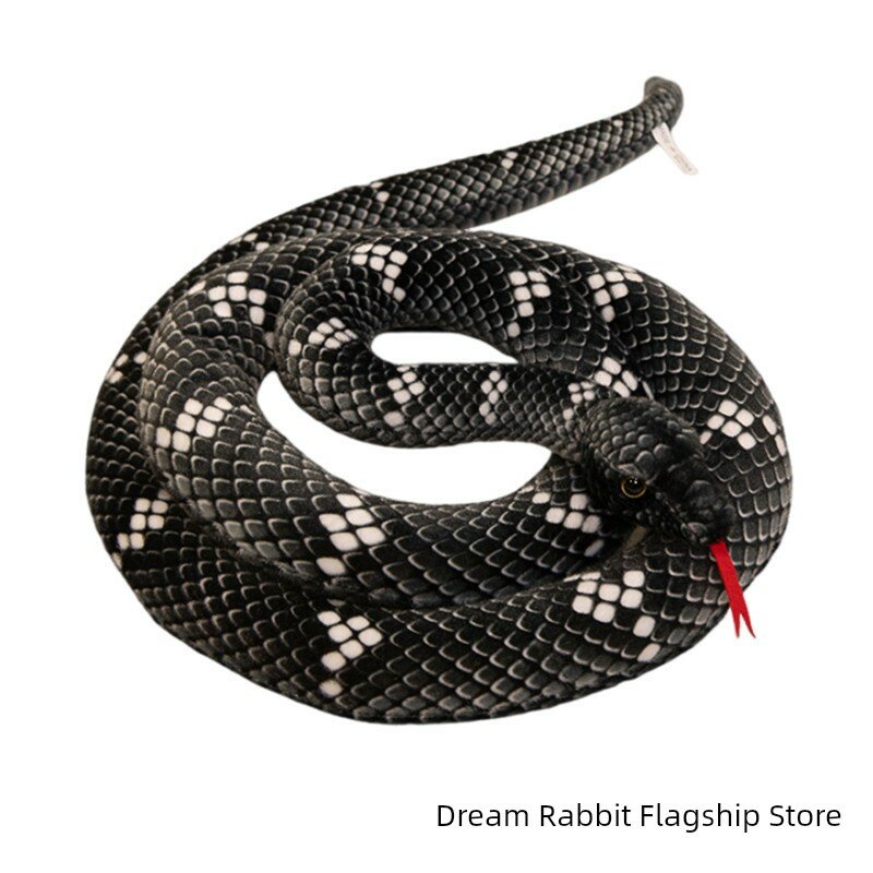 Игрушечная плюшевая модель крупного питона, реквизит для розыгрышей, подарок на день рождения для мальчиков Черная