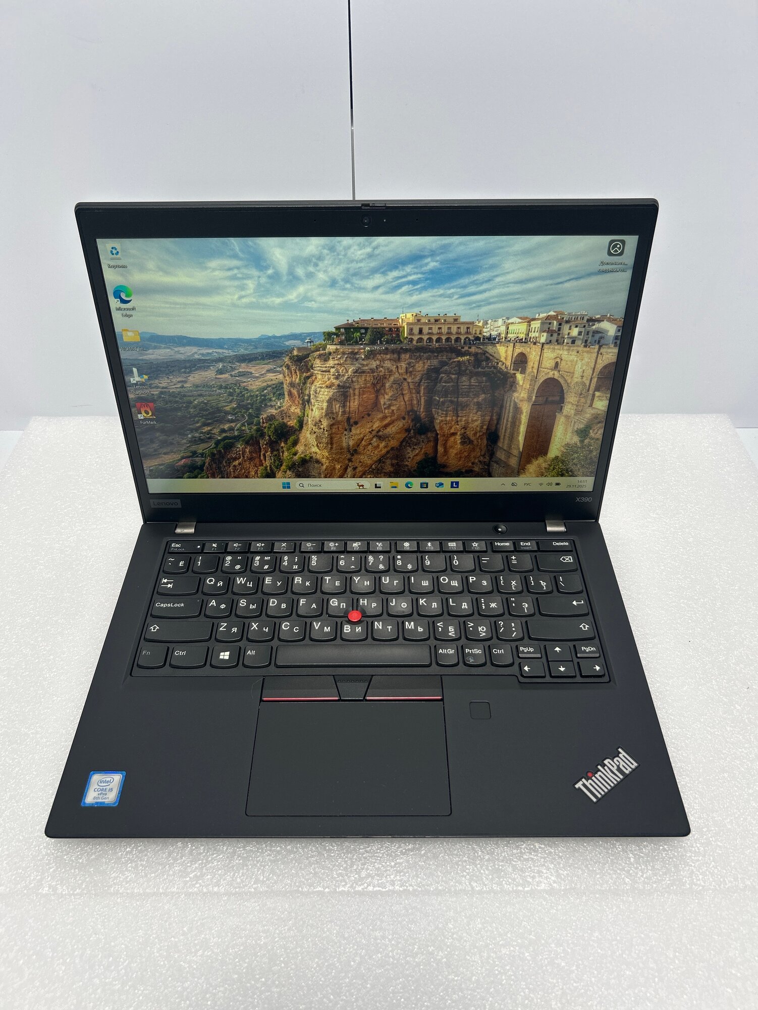 Ноутбук Lenovo ThinkPad X390 (20Q1S3TS1S) 13.3"/Intel core i5-8365U/RAM 8 GB/SSD 256 GB/Intel UHD Graphics 620/ 1920x1080/IPS/Windows 10/Подсветка кл-ры: нет/черный. Состояние: Уценка/царапины на матрице и корпусе