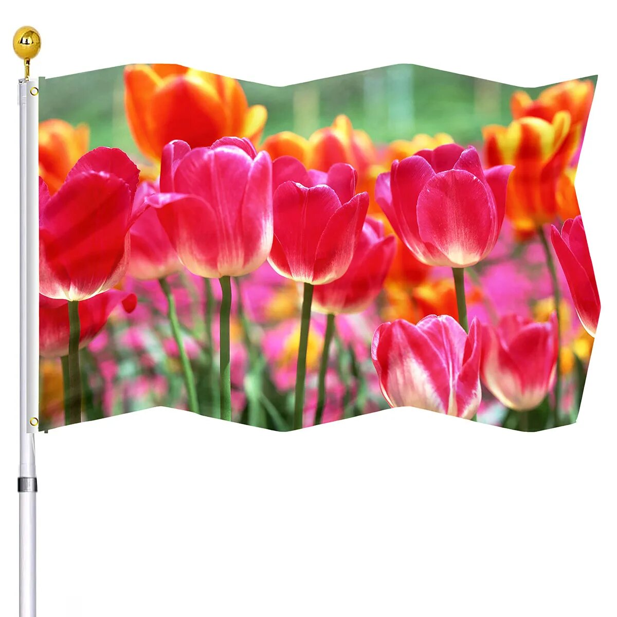 Весенние цветочные флаги, баннер, сезонные украшения для вечеринок в помещении и на открытом воздухе, двойная прошивка с латунными втулками, цветы, садовые флаги