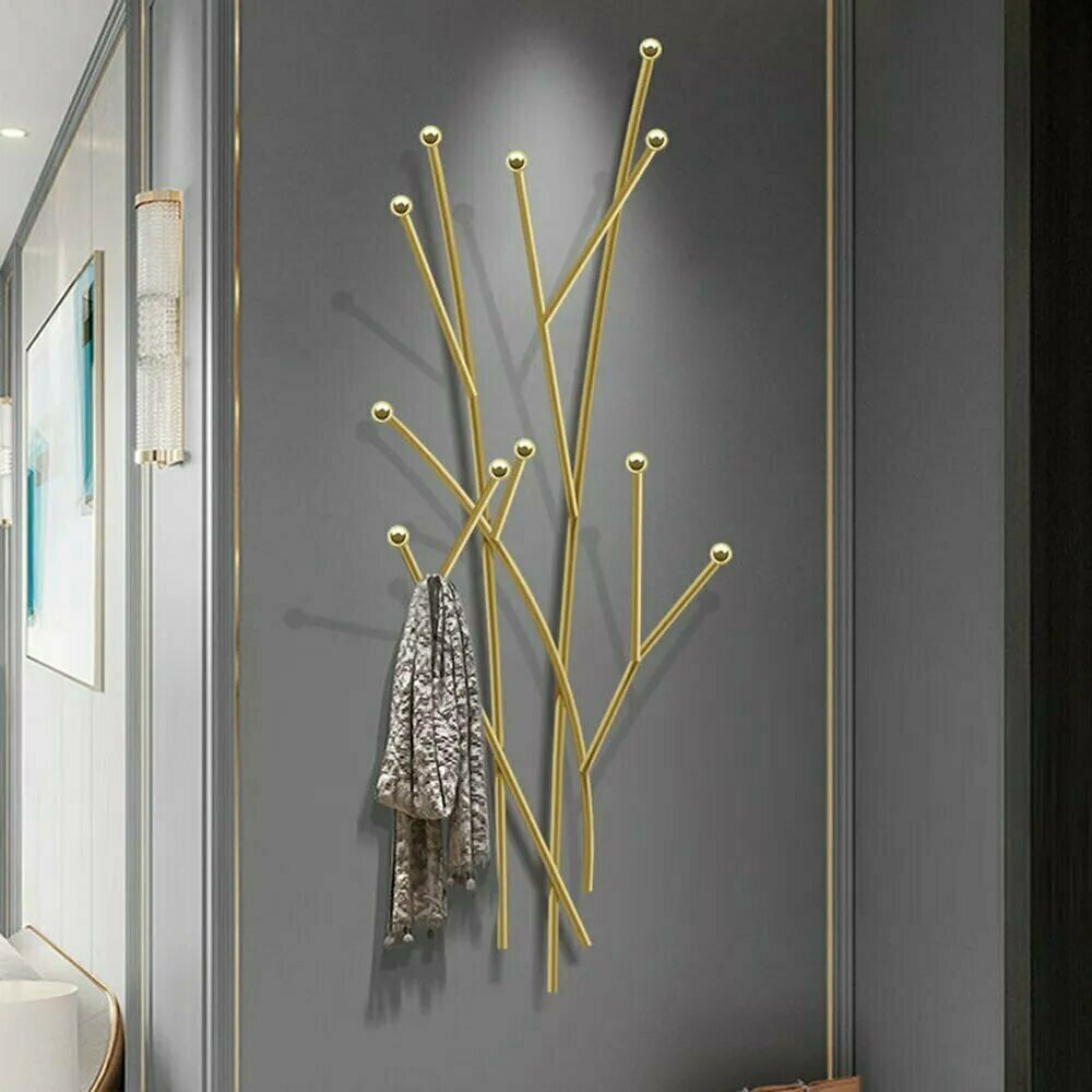 Настенная вешалка "Elliott", золотистая, настенная, размеры 31см x 80см x 10см