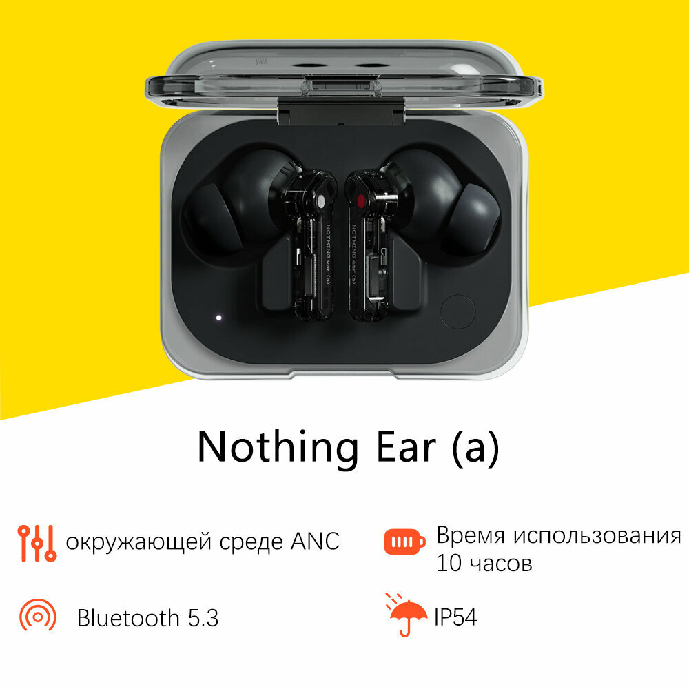 Наушники беспроводные шумоподавлением Nothing Ear (a), Черный