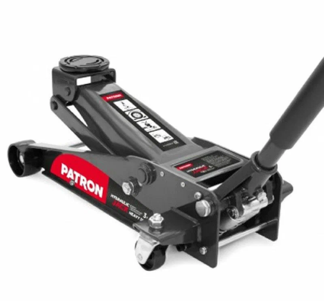 Домкрат подкатной PATRON 3т, гидравлический, двухпоршневой, низкопрофильный, h 75 мм - 510 мм