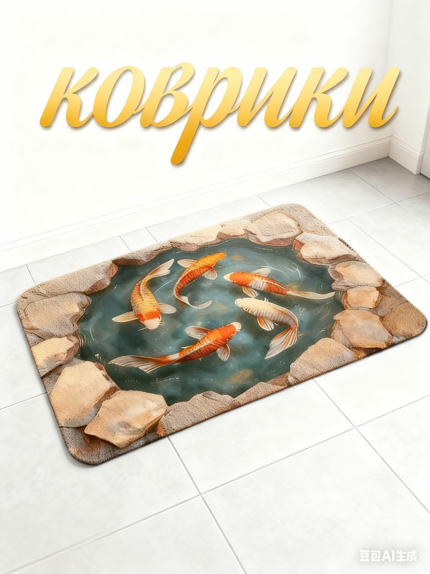 Коврик для ванной Золотая рыбка 40x60 см