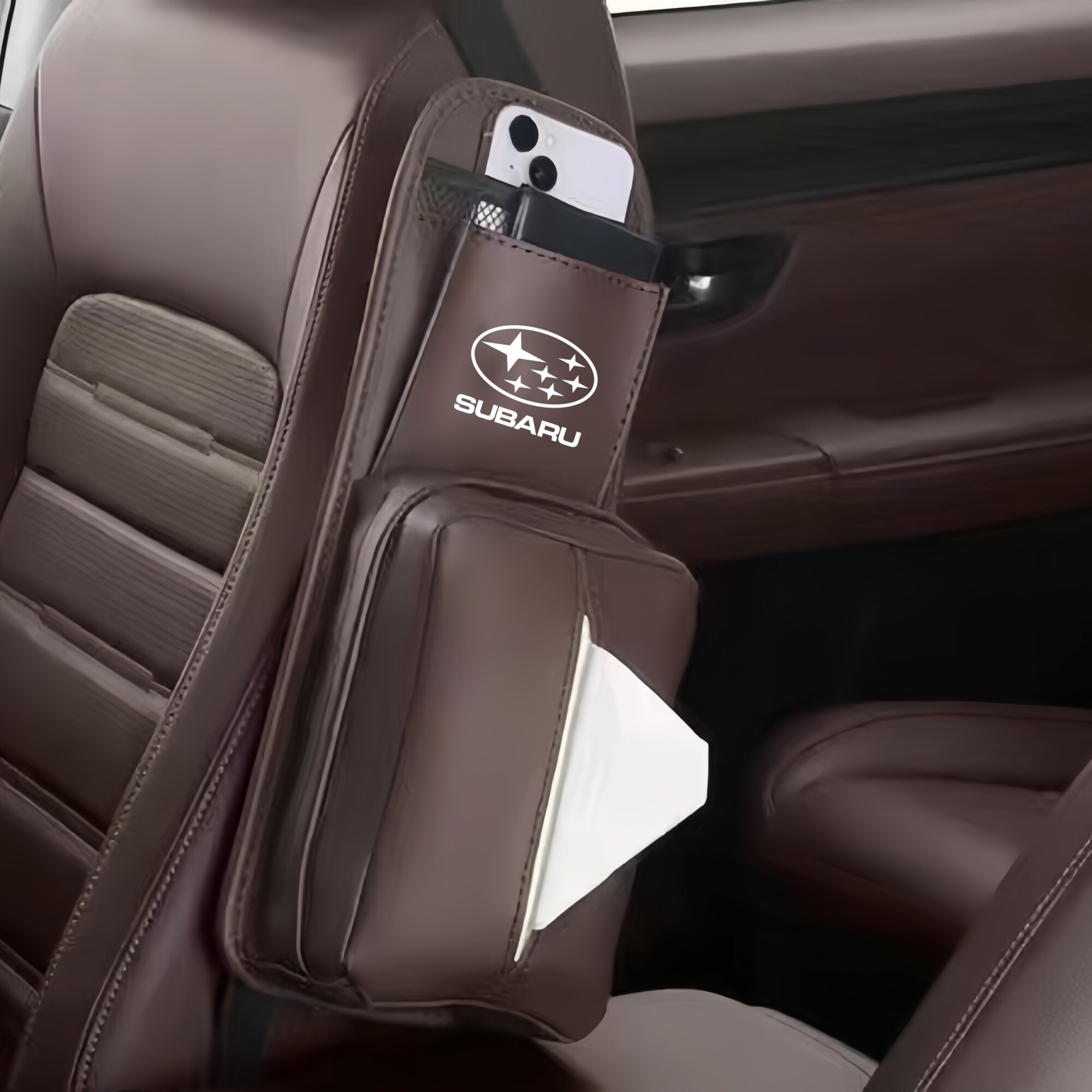Сумка для хранения автокресла Subaru, многофункциональная, подвесная, коричневая, 1 шт.