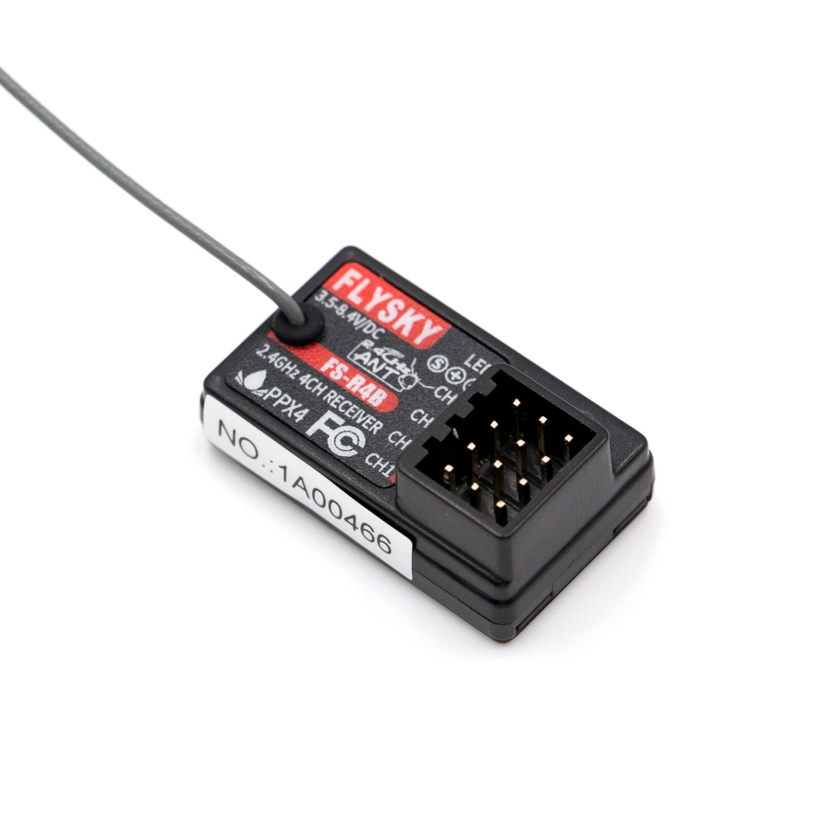 Приемник Flysky FS-R4B 4CH 2.4GHz ANT PWM с одним антенной для радиоуправляемых автомобилей и лодок