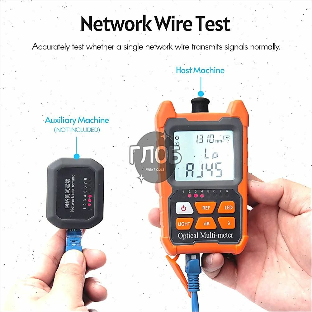 Мини-оптический измеритель мощности, портативные светодиодные осветительные приборы, высокоточный сетевой тестер волоконно-оптического кабеля