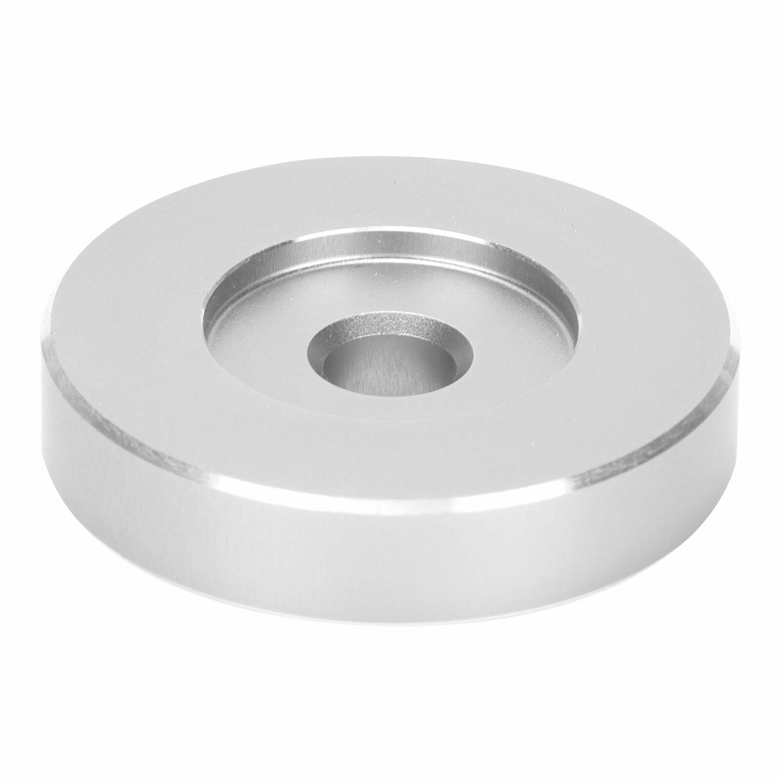 45 RPM Record Turntable Adapter Large Hole Conversion Sheet Vinyl Black Clamp for Most Big RecordsSilver