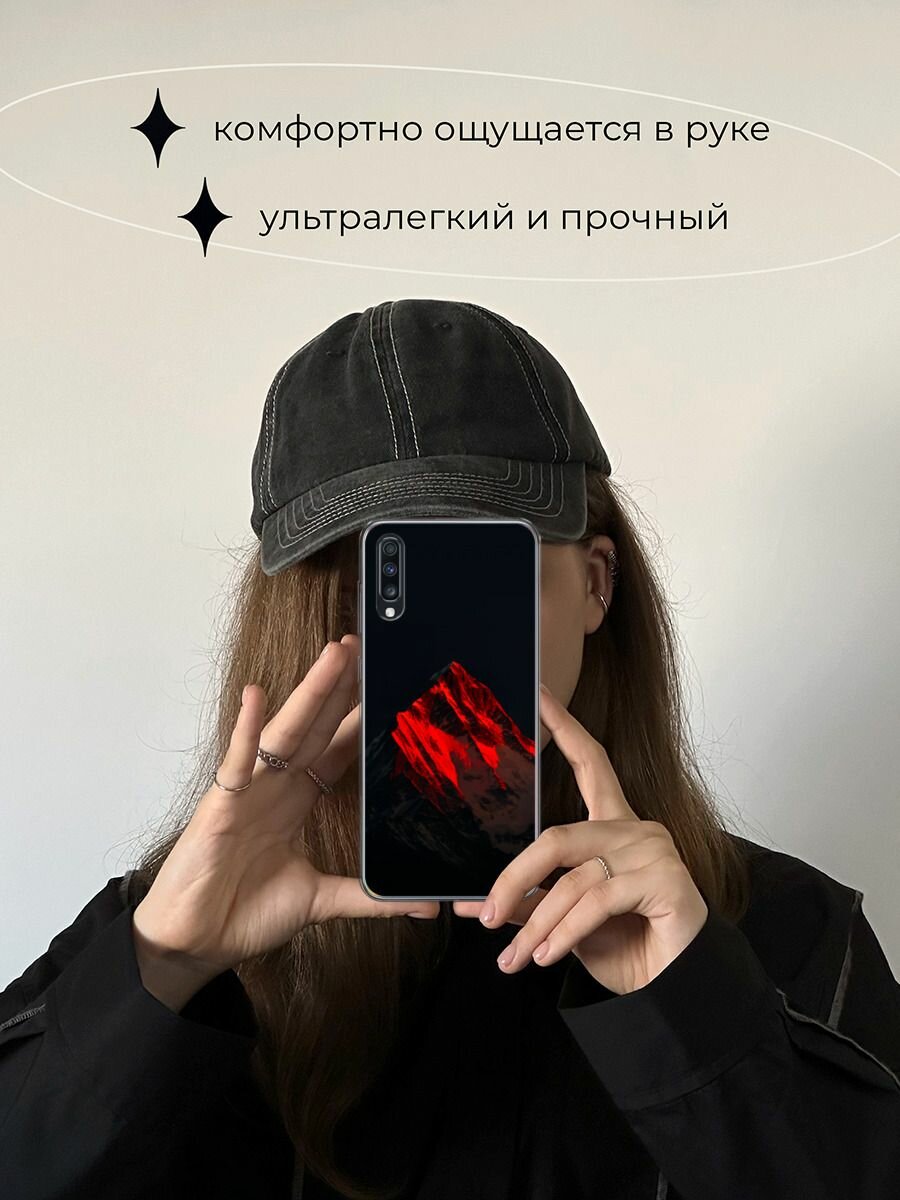 Чехол на Samsung Galaxy A70 / Самсунг Галакси А70 с принтом Красная гора — фото 1
