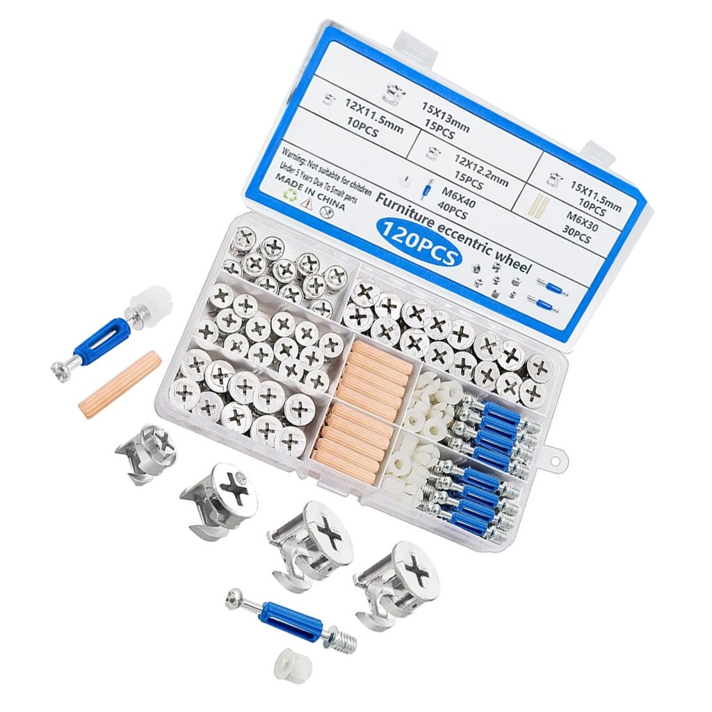 120шт Унифицированная фурнитура для сборки мебели Эксцентриковые кулачки Крепежные соединители