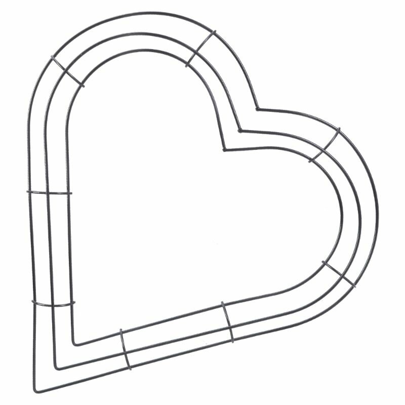 Проволочный Венок в Форме Сердца С Железной Основой для Самостоятельной Цветочной Композиции и Украшения Дома 35 см 30 Черный /Зеленый