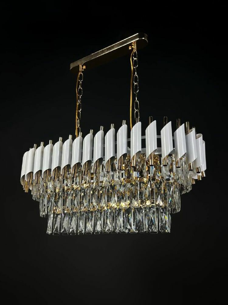 Люстра каскадная Crystal 300700, белый цвет, цоколь E14 8 шт.