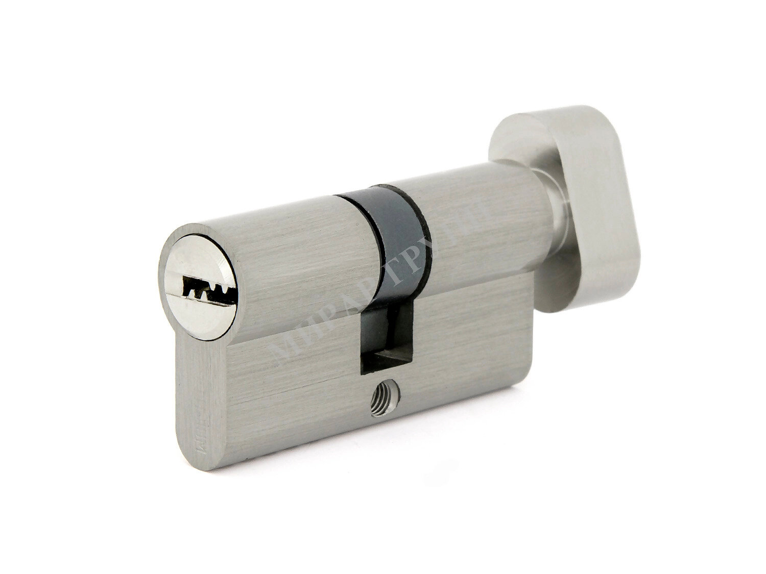 Цилиндровый механизм (личинка для корпусов замков, входных и межкомнатных) Palladium (Китай) ключ-вертушка серии ZN матовый никель 30/30