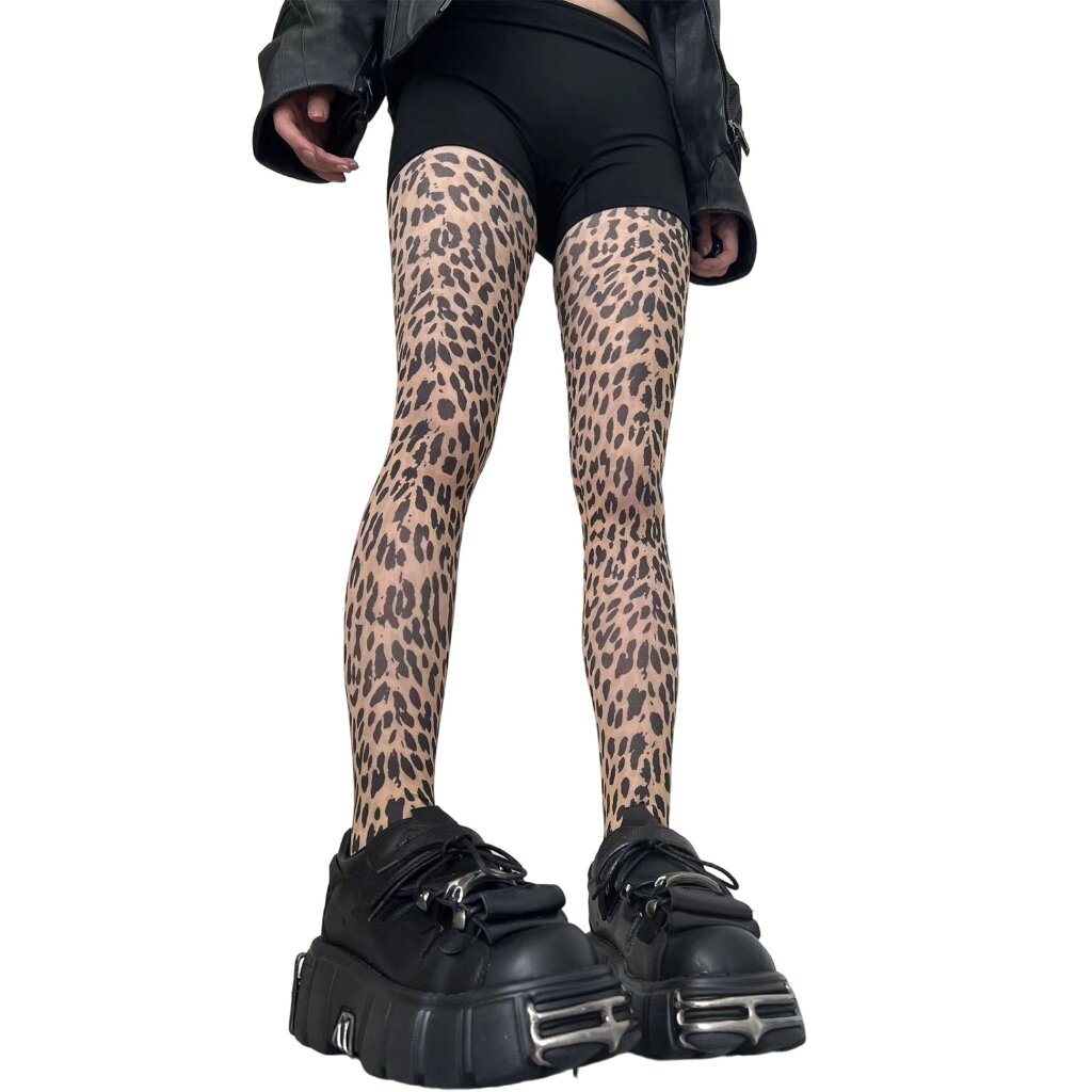 Модные Эластичные Колготки Леопардового дизайна, Леггинсы Из мягкой нейлоновой смеси, Идеально Подходящие Для Нарядов