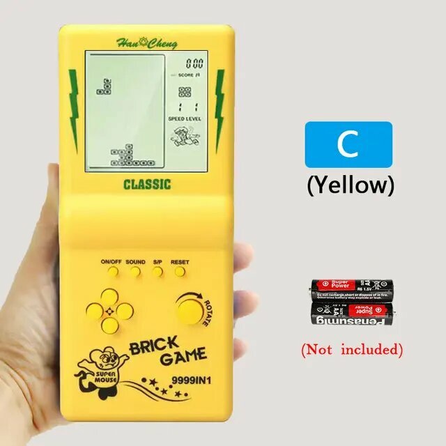 Портативная игровая консоль с большим экраном и 23 встроенными классическими ретро-играми «Тетрис»; развивающая игрушка, подходящая для мальчиков.