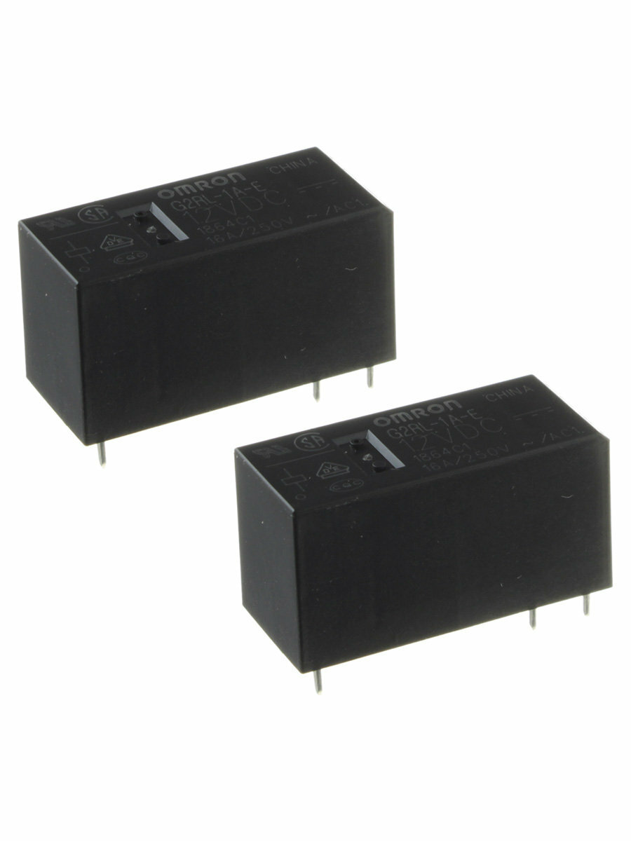 Реле 12В, 1 группа 16А 250VAC Omron G2RL-1A-E 12VDC (упаковка 2шт) SPST-NO 1А