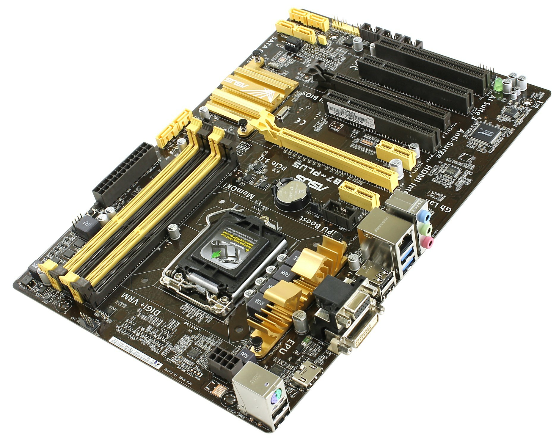 Материнская плата ASUS H87-PLUS LGA1150 2xPCI-E Dsub+DVI+HDMI GbLAN SATA RAID ATX 4DDR3