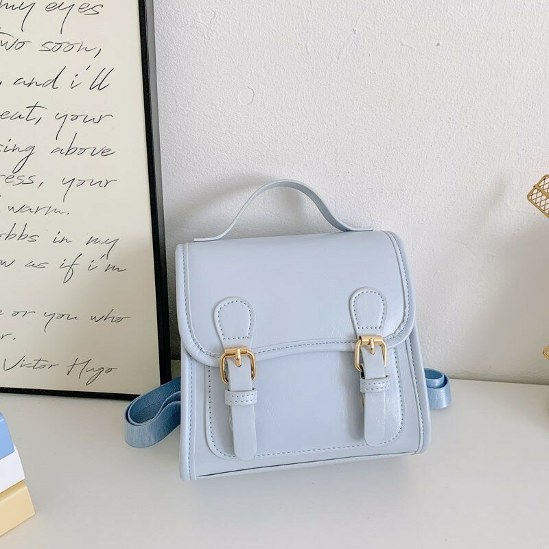 Детский рюкзак из искусственной кожи маленький легкий дышащий модный школьный для детей 3 6 лет голубой