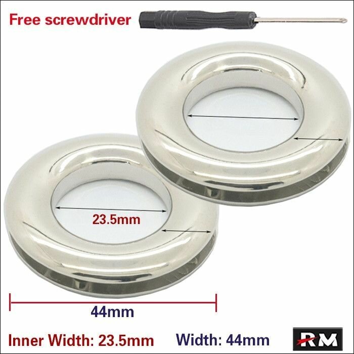 Люверсы с винтом, Аксессуары для сумки из сплава, Застежка, Его также можно использовать для украшения одежды, обуви и головных уборов, Внешний диаметр 44 мм, серебристый, 2 шт