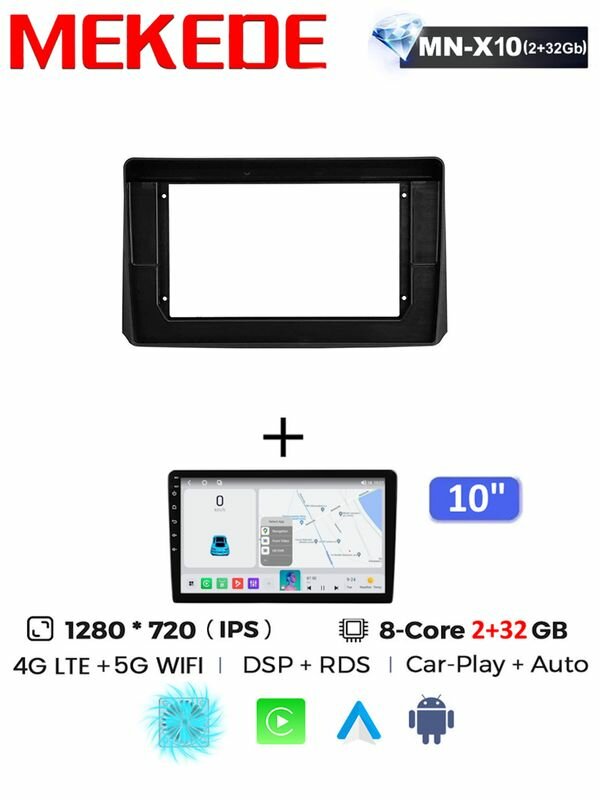 Магнитола 10.2" Mekede MN X10 Pro 2/32 Gb Toyota Yaris Vios 2020-2023 Правый руль carplay
