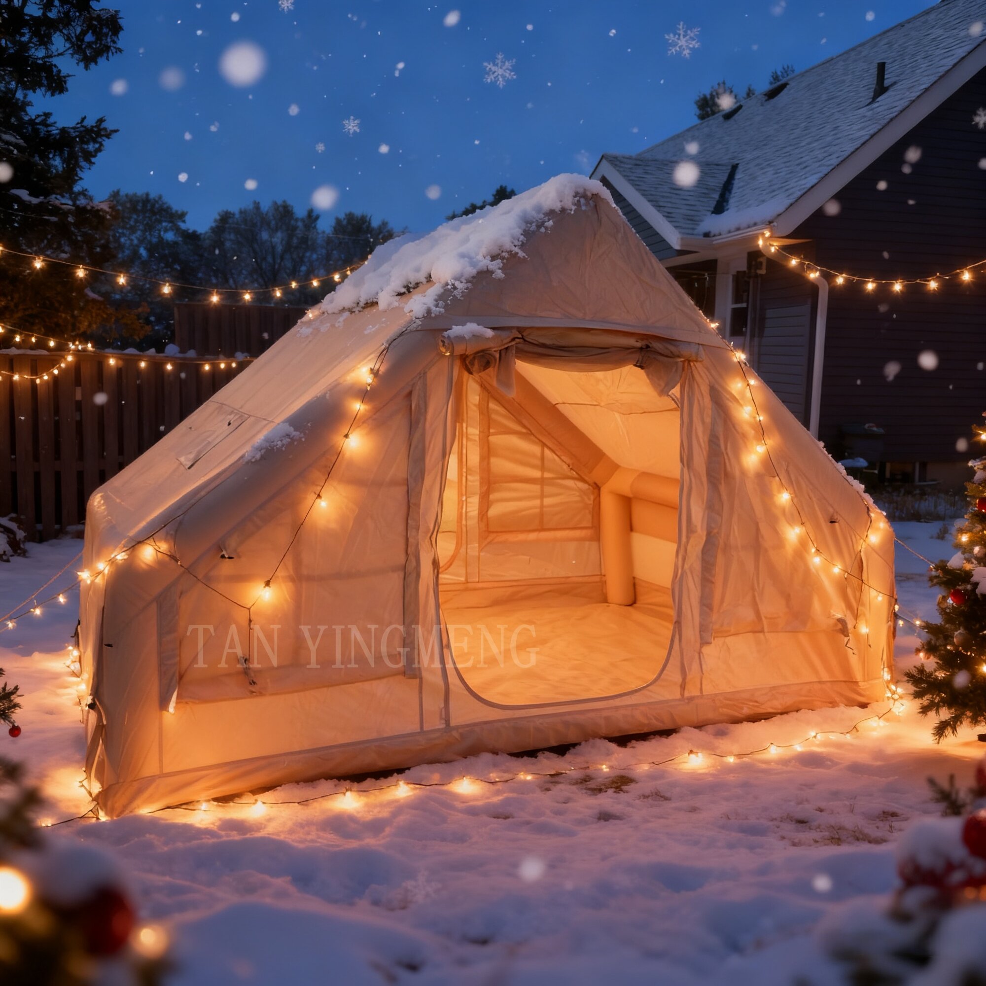 6,3 квадратных метра, открытый кемпинг цвета хаки, надувная палатка, подходит для 4-6 человек