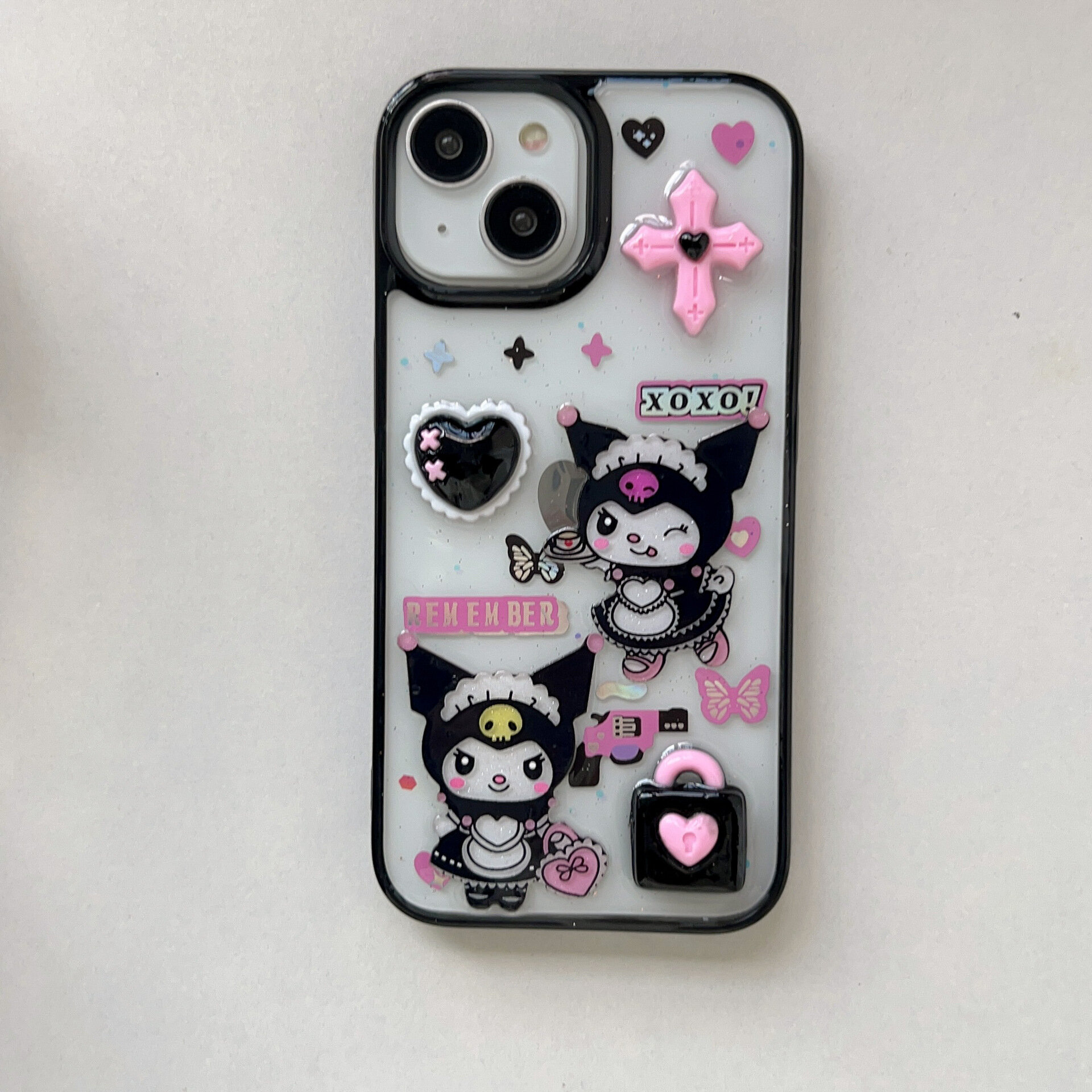 Капля клея мультфильм для iPhone15promax Apple 14 Чехол для мобильного телефона 13 трехмерный Новый 12 анти-капля