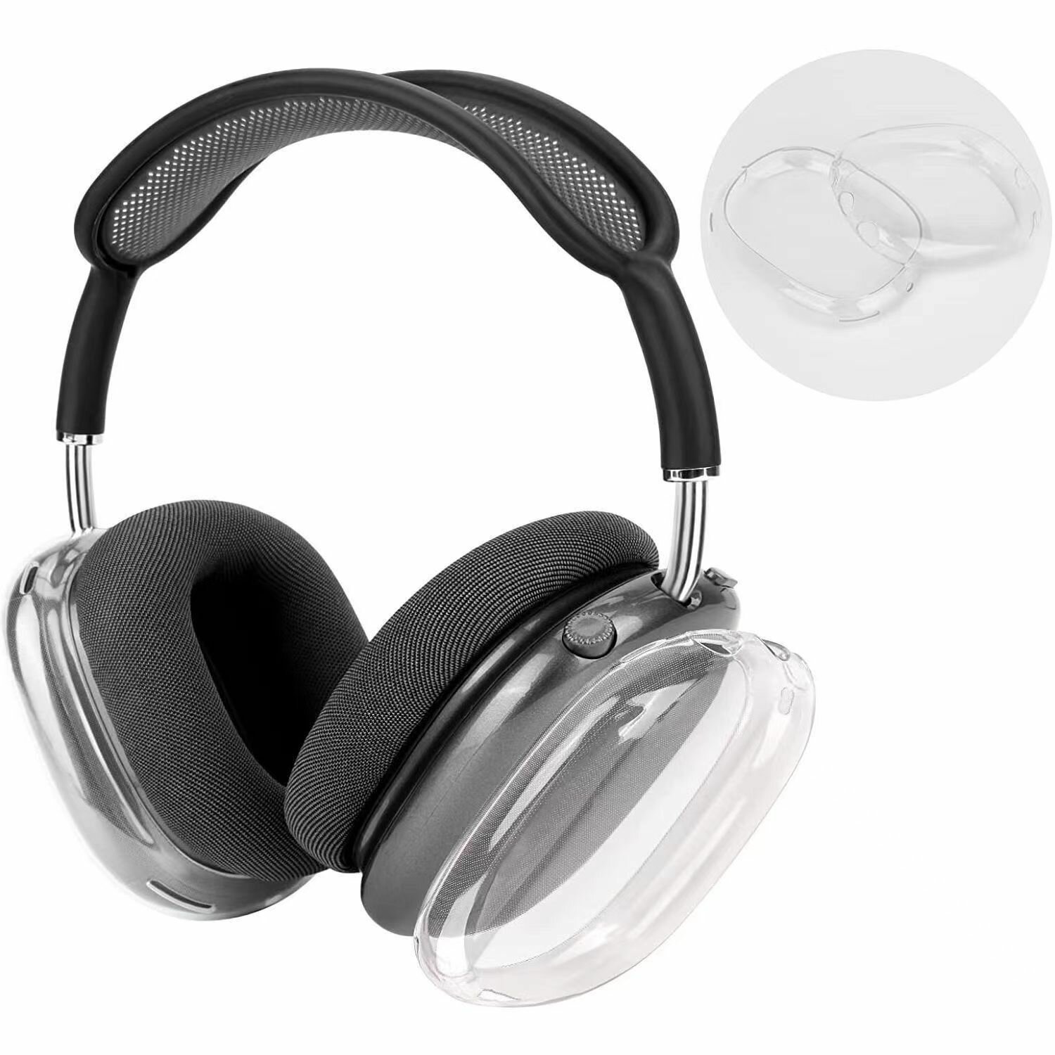 Чехол для наушников, защитный, прозрачный, из мягкого и твердого силикона TPU, подходит для Apple Airpods Max