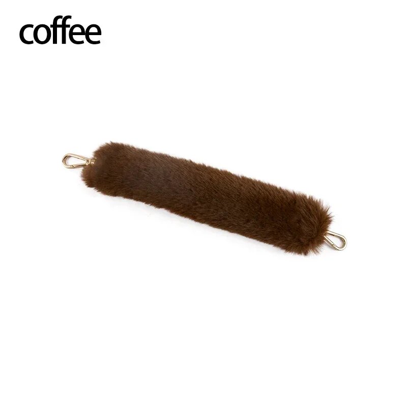 Tanqu 1-комп. сменная короткая меховая ручка ремня с Т-образной пряжкой и кольцом-крючком для сумки, зимняя женская сумка на плечо, аксессуары Коричневый, Coffee with hook