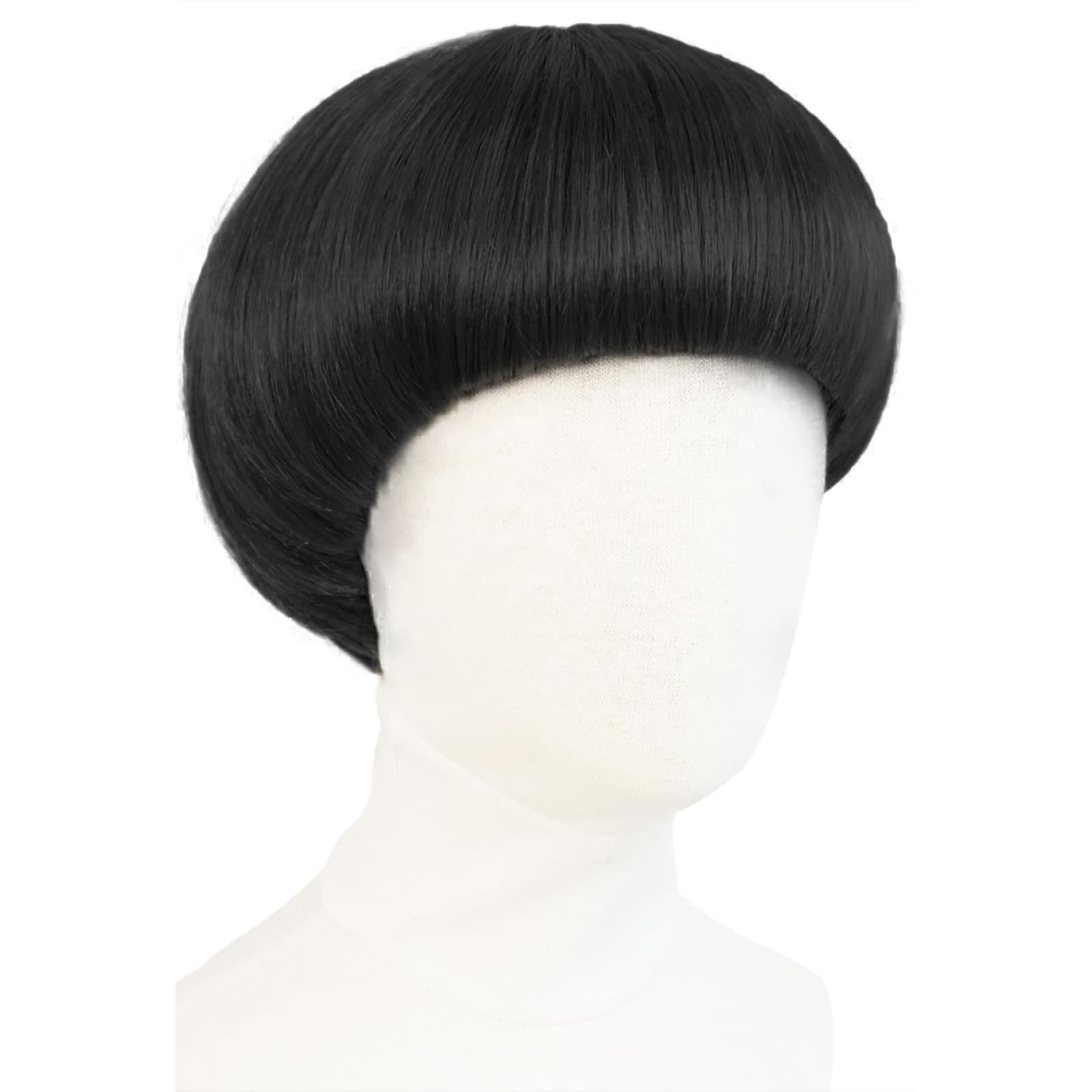 Черная парика с челкой Qi короткий бобо головка грибовидная головка 1960-е годы кастрюля головка забавная аниме фильм Хэллоуин вечеринка стайлинг волосы покрытие (включая сетку для волос)
