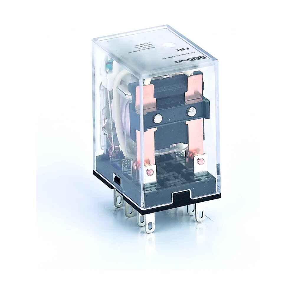 Промежуточное, LED, реле 2-контактное с LED DEKraft ПР-102, 5 А, 24 В, DC 23838DEK