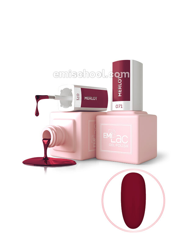 Гель-лак EMI для ногтей, E.MiLac DV Мерло №071, 9 мл.