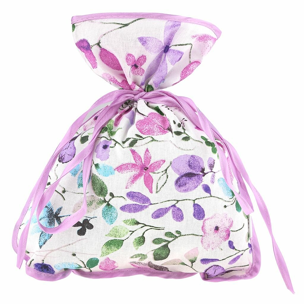 Эко-мешочек Домашняя Мода Флора , из хлопка, с завязками, 25х30 см (М1-2/3-о)