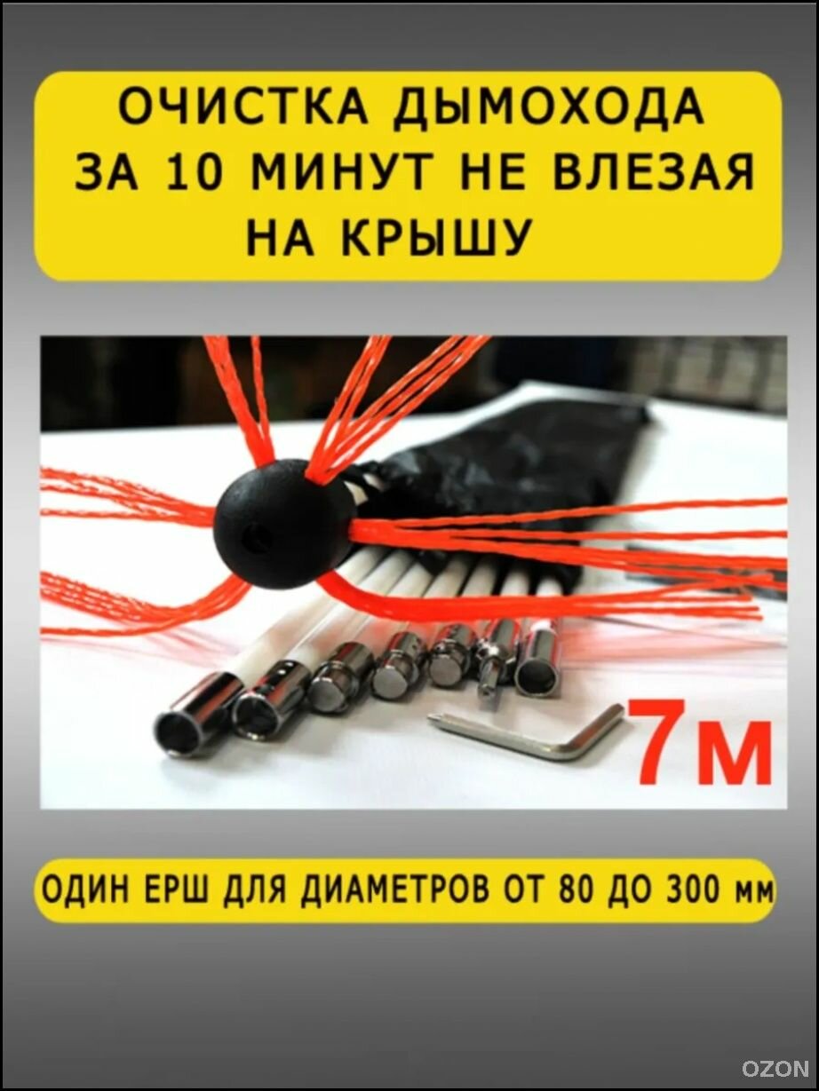 Роторный бестселлер Zolgerd 7 м для прочистки дымоходов и вентиляционных каналов