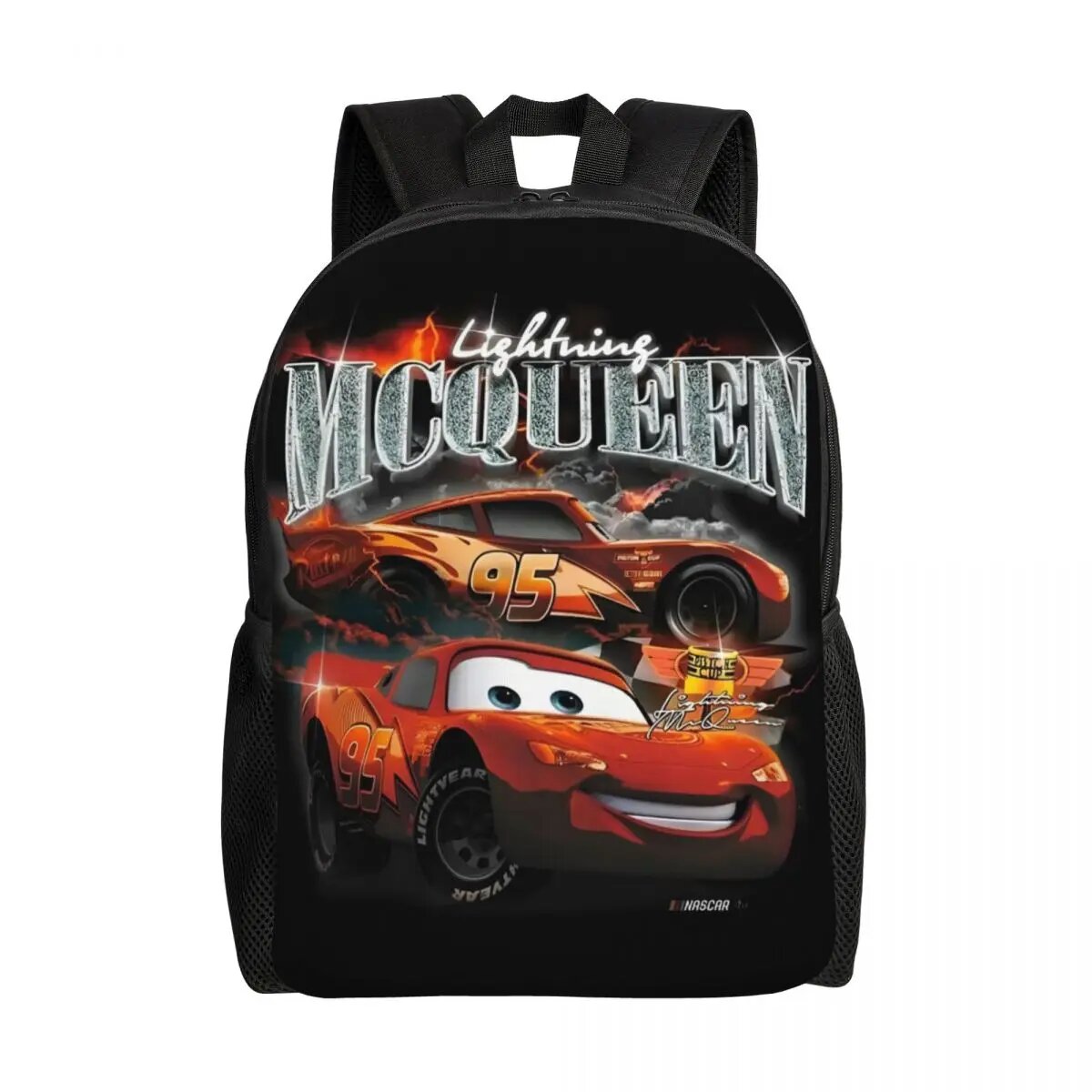 Крутой рюкзак с молнией Mcqueen на заказ для женщин и мужчин, базовая сумка для книг для школы, сумки с мультяшным узором